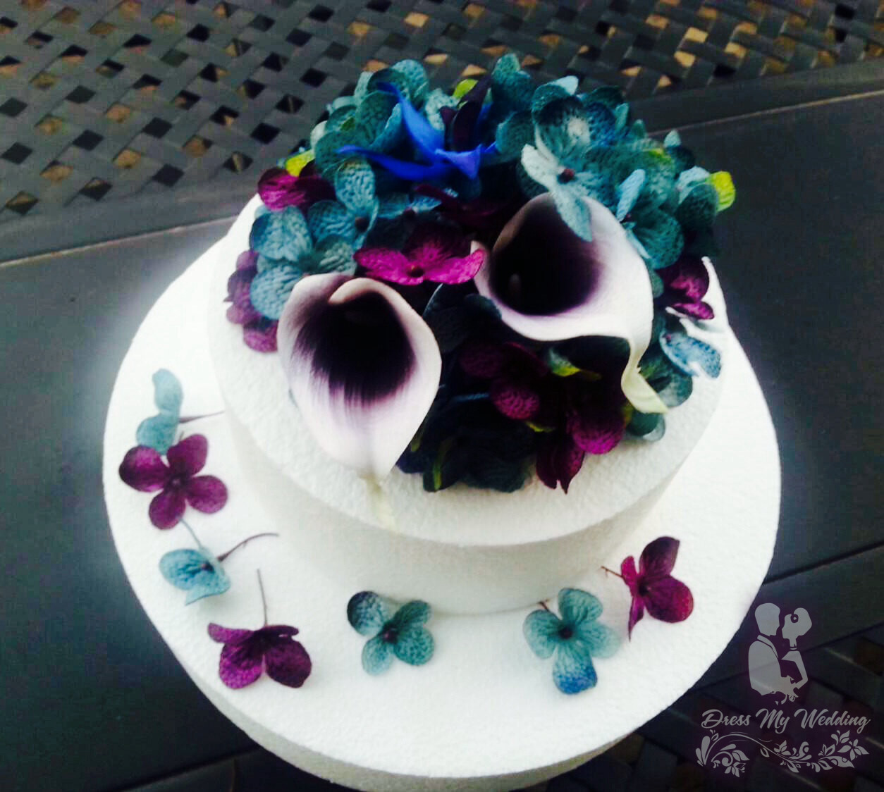 Dress My Wedding – calla lily hydrangea cake topper, Picasso calla ...