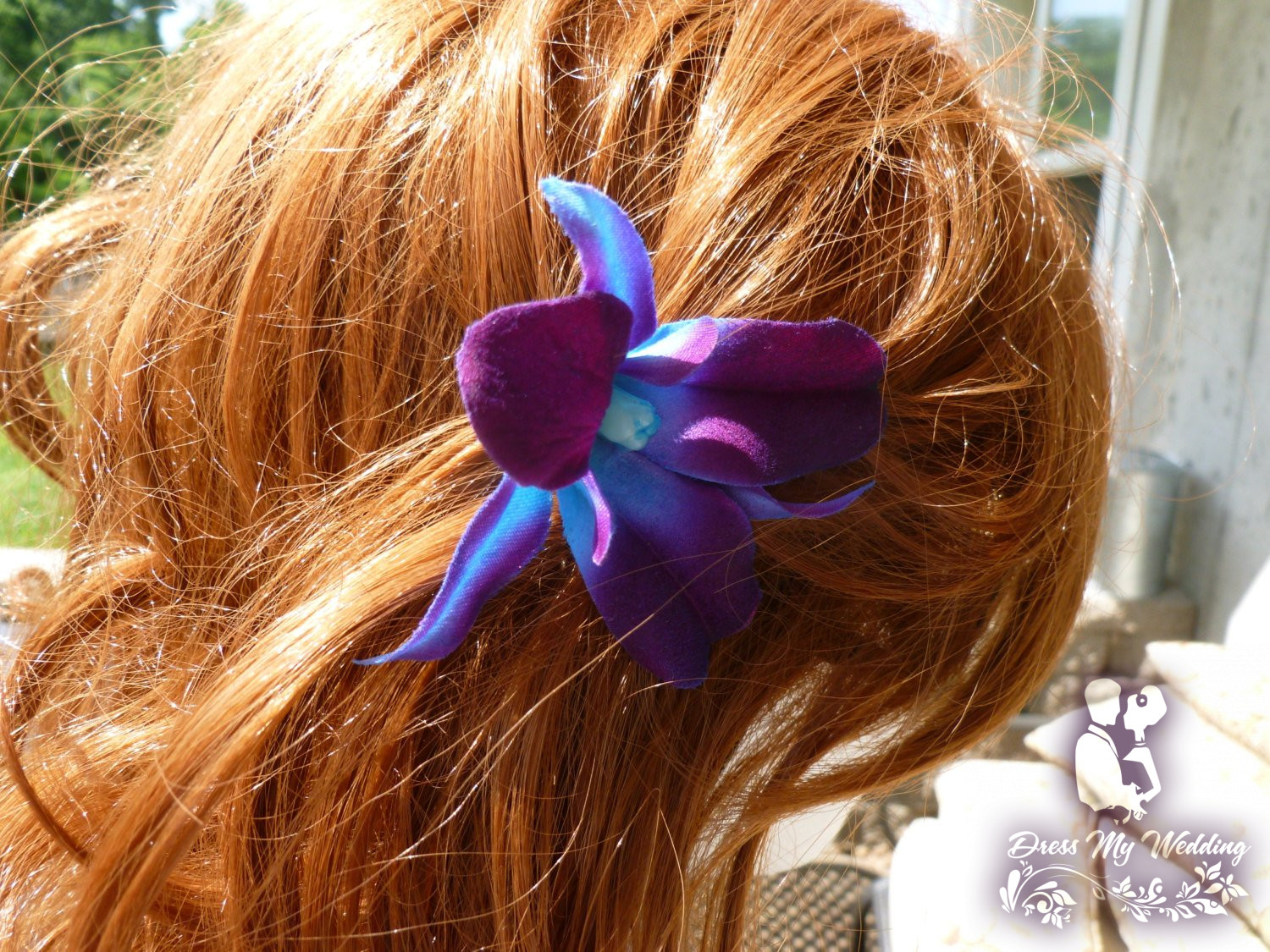 Dress My Wedding – Purple blue orchid hair pin, hair accessory, galaxy ...