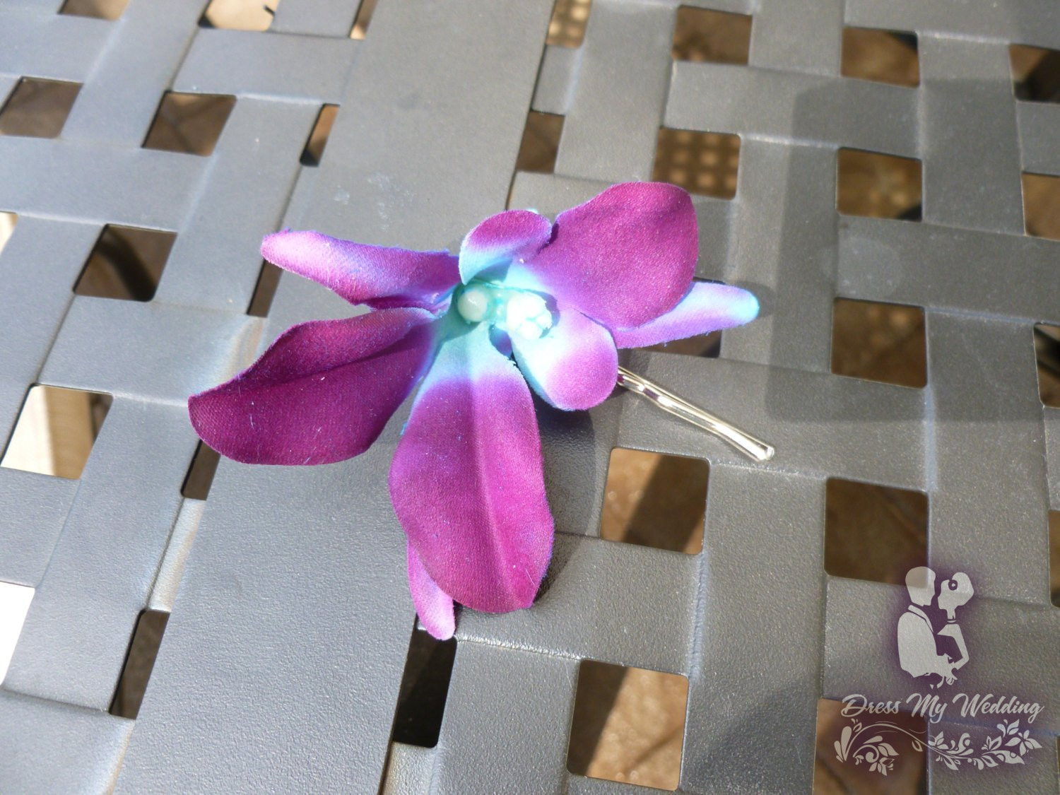 Dress My Wedding – Purple blue orchid hair pin, hair accessory, galaxy ...