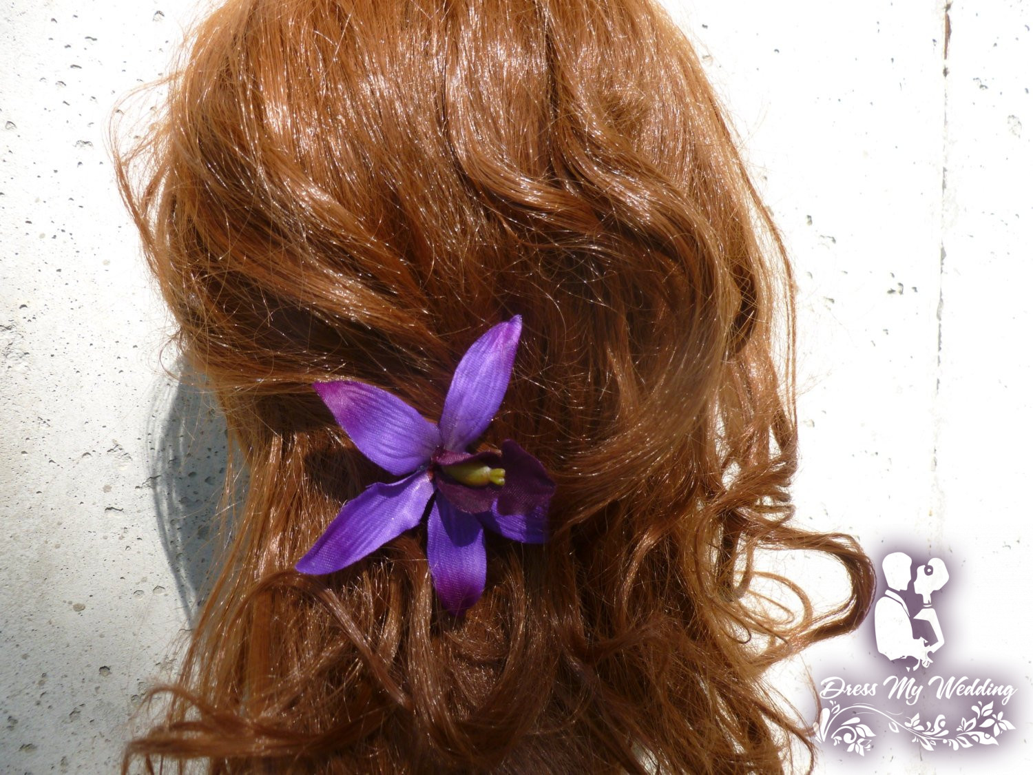 Dress My Wedding – Purple orchid hair pin, hair accessory, dendrobium ...