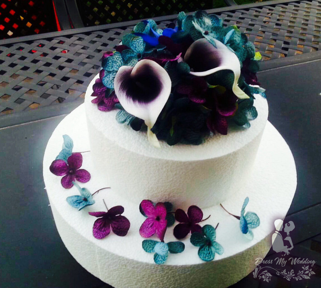 Dress My Wedding – calla lily hydrangea cake topper, Picasso calla ...