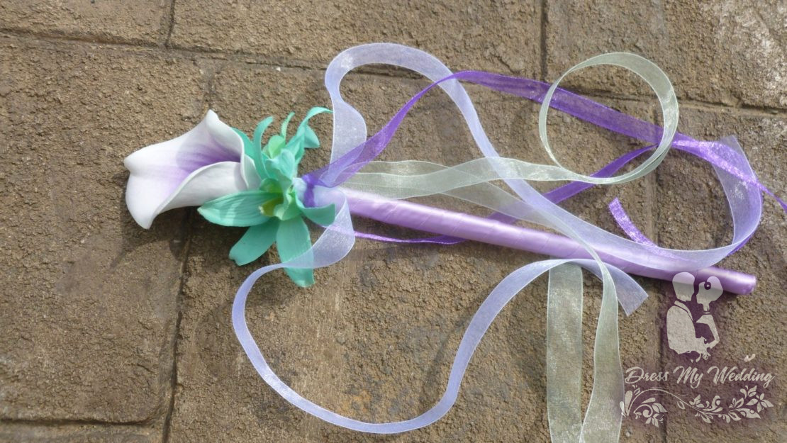 Dress My Wedding – Flower girl wand, calla lily wand lavender, purple ...